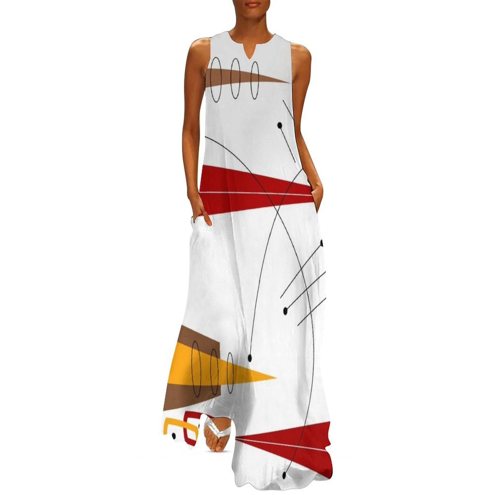 Mid-Ctury Modern Abstract Long Dress dresses summer woman02 dresses for ...