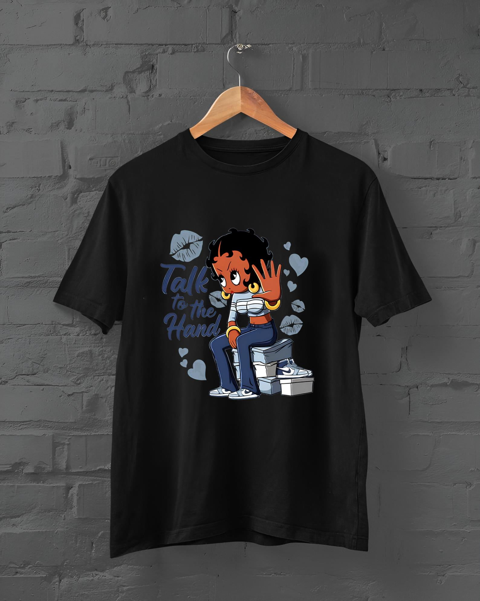 Mid Diffused Blue Grey T-Shirt Match Talk To The Hand New - Instock ...