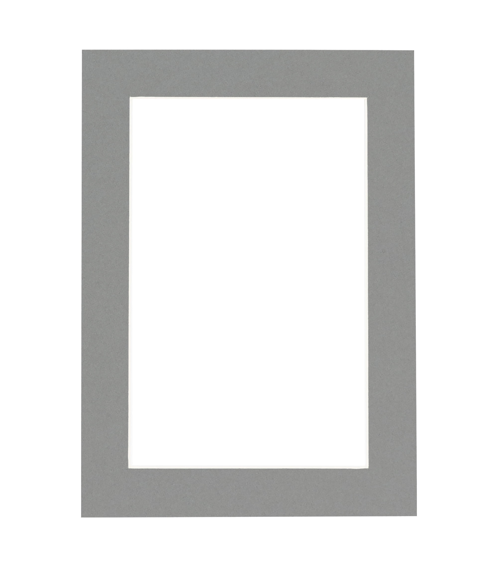 Mid Grey Acid Free 11x14 Picture Frame Mats with White Core Bevel Cut ...