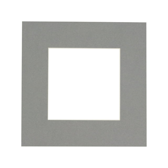 Mid Grey Acid Free 16x16 Picture Frame Mats with White Core Bevel Cut ...