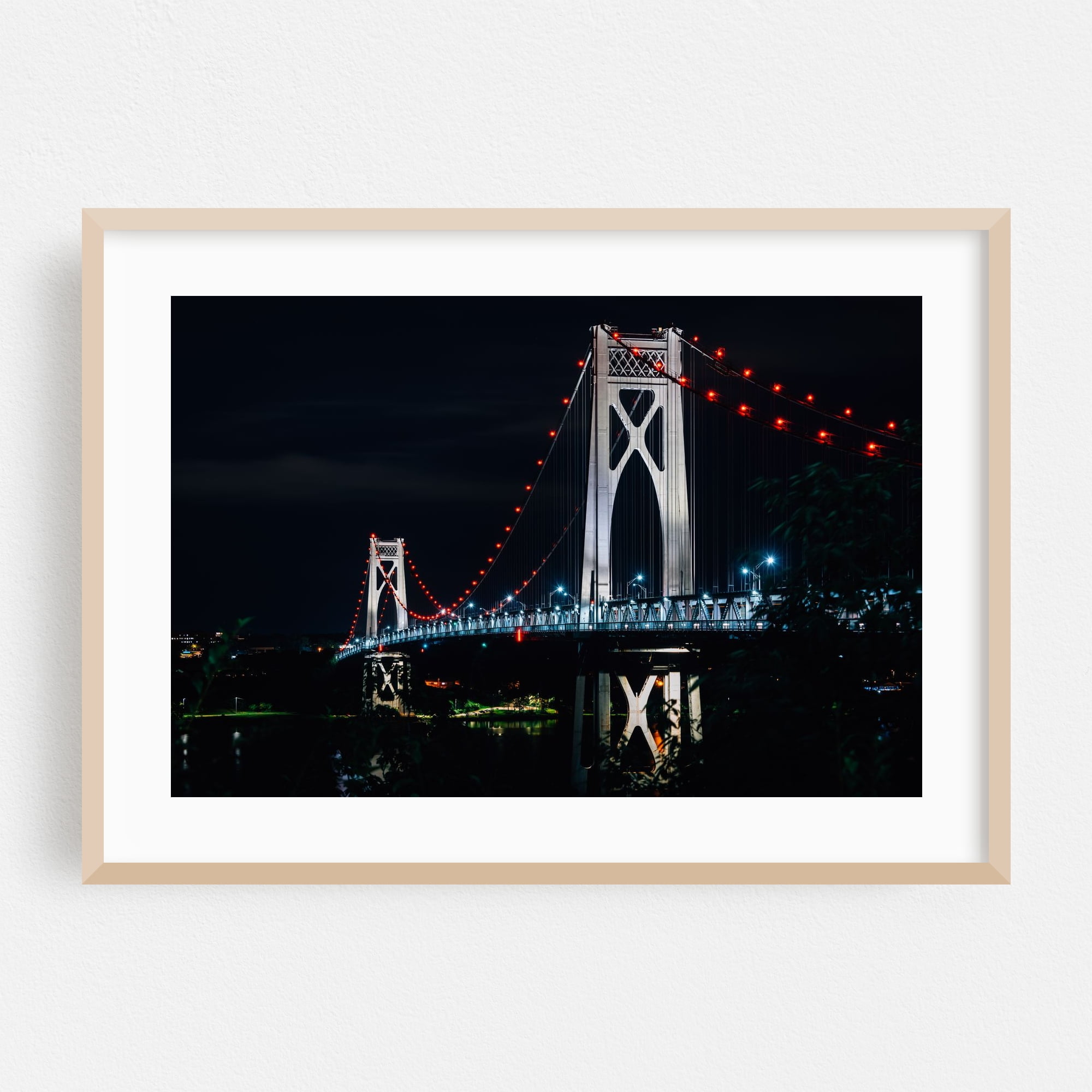 Mid-Hudson Bridge - Poughkeepsie New York Photography Oak Framed Wall ...
