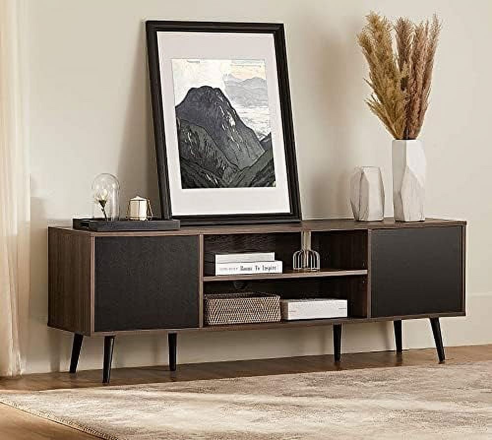Mid Modern TV Stand for TVs up to 65 inches, Wood TV Console Media ...
