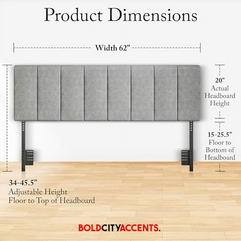 Mid-Rise Vertical Tufted Upholstered Headboard Queen Size/Full Size ...