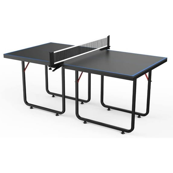 Mid Size Indoor Table Tennis Table with Quick Clamp Ping Pong Net and ...