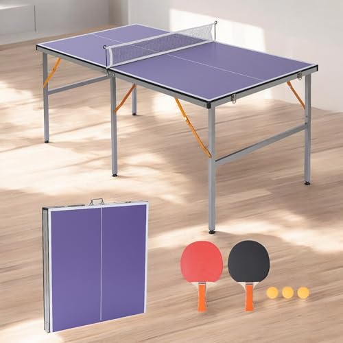 Mid-Size Table Tennis Table, Foldable & Portable Professional Ping Pong ...