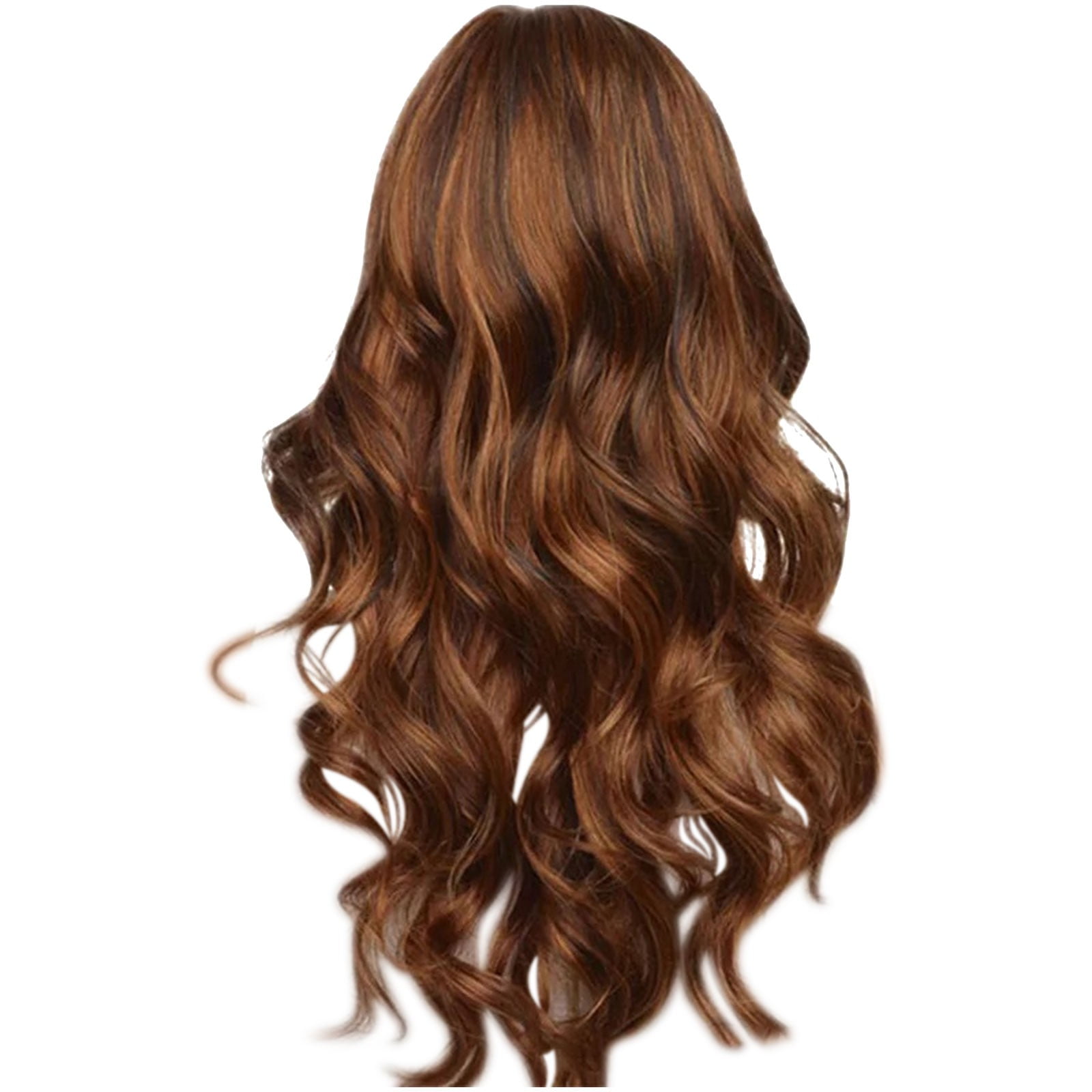 Mid Split Long Roll Wig for Women, Synthetic Hair, Adjustable Lace ...