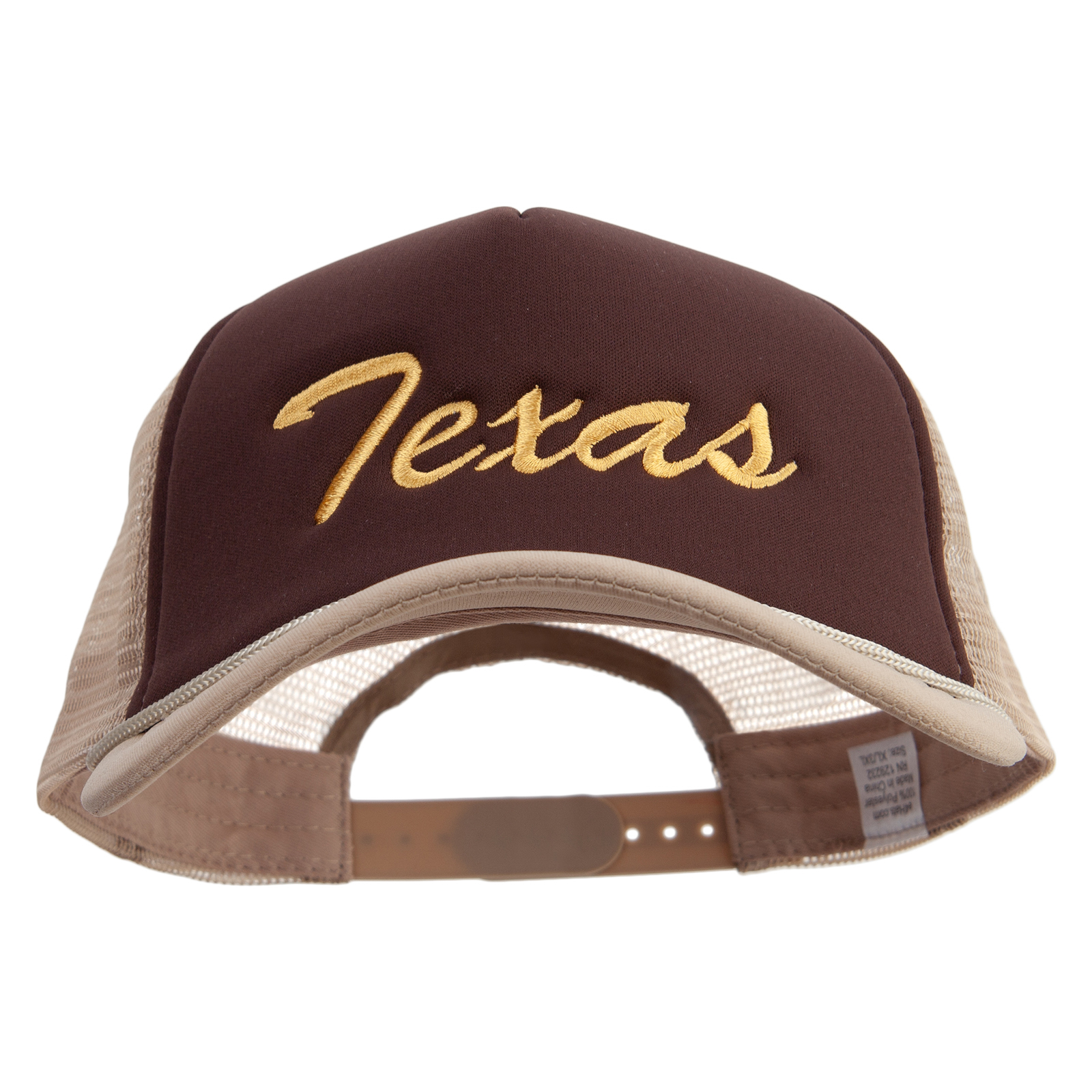 Mid States Texas Embroidered Big Size Big Foam Mesh Truck Cap - Brown ...