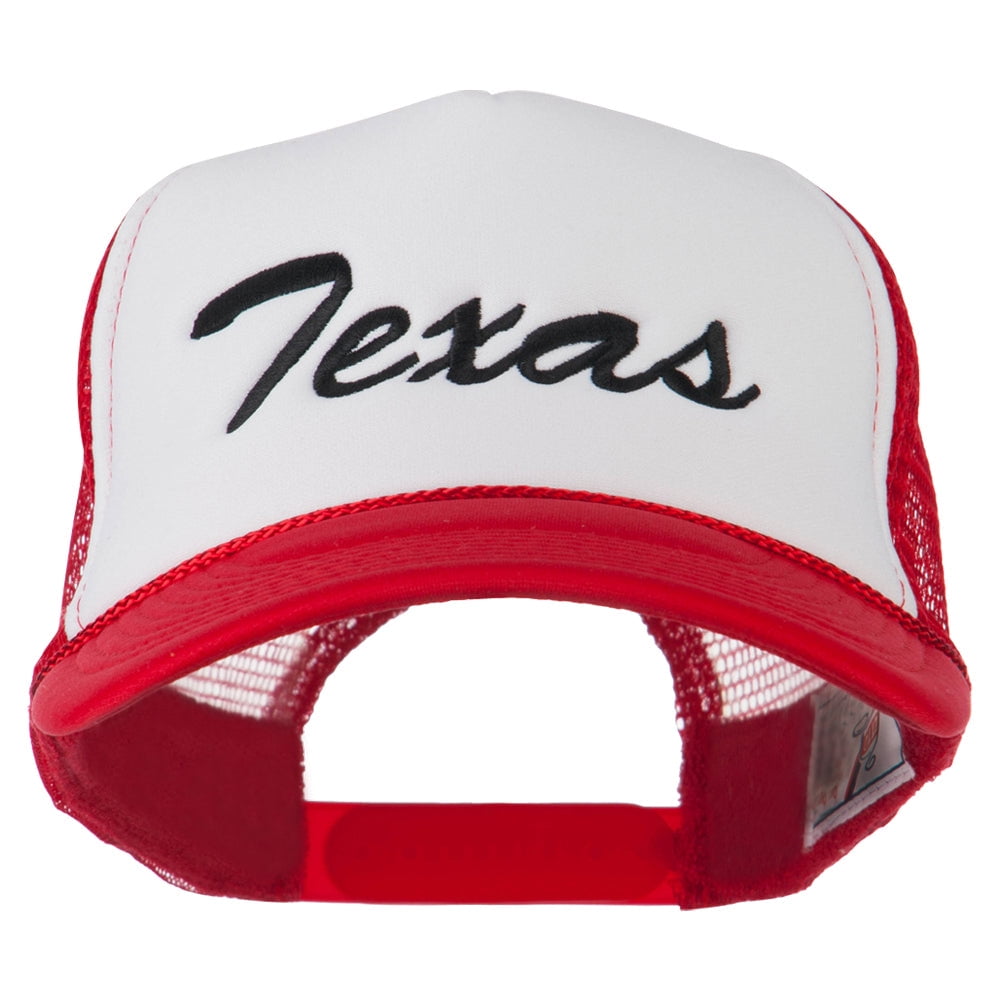 Mid States Texas Embroidered Foam Mesh Back Cap - Red White Red OSFM ...