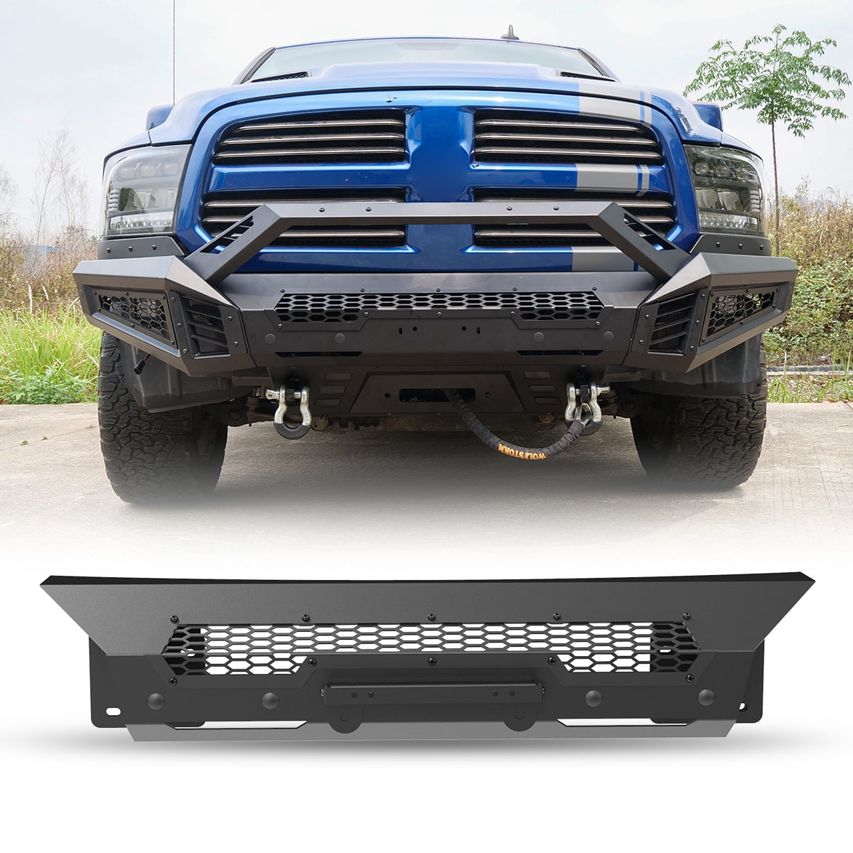Mid-Width Front Bumper for 2013-2018 Dodge RAM 1500 Pickup Truck ...