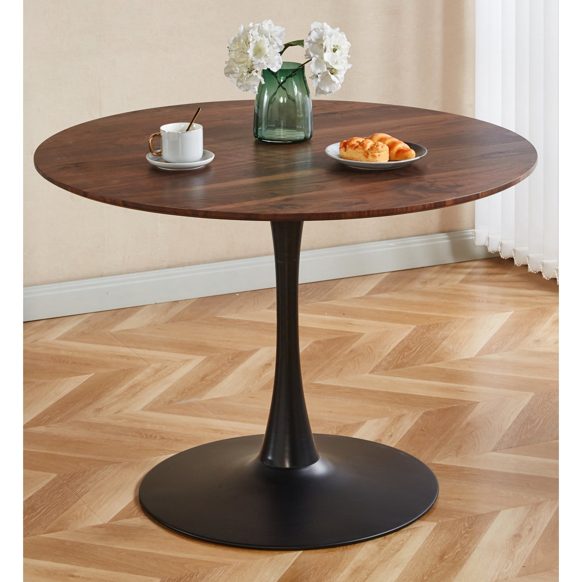 Mid-century 42.1" Dining Table, Fits 4-6 Persons, Tabletop With Robust ...