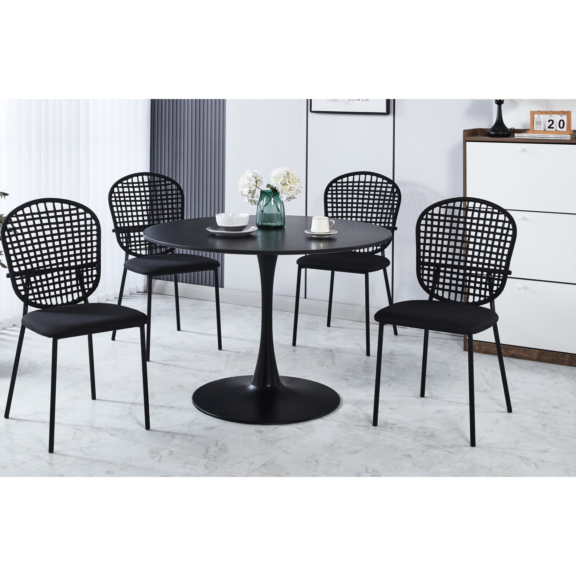 Mid-century 5pieces Dining For 4-6: Metal Leg, Table Top, Pedestal ...