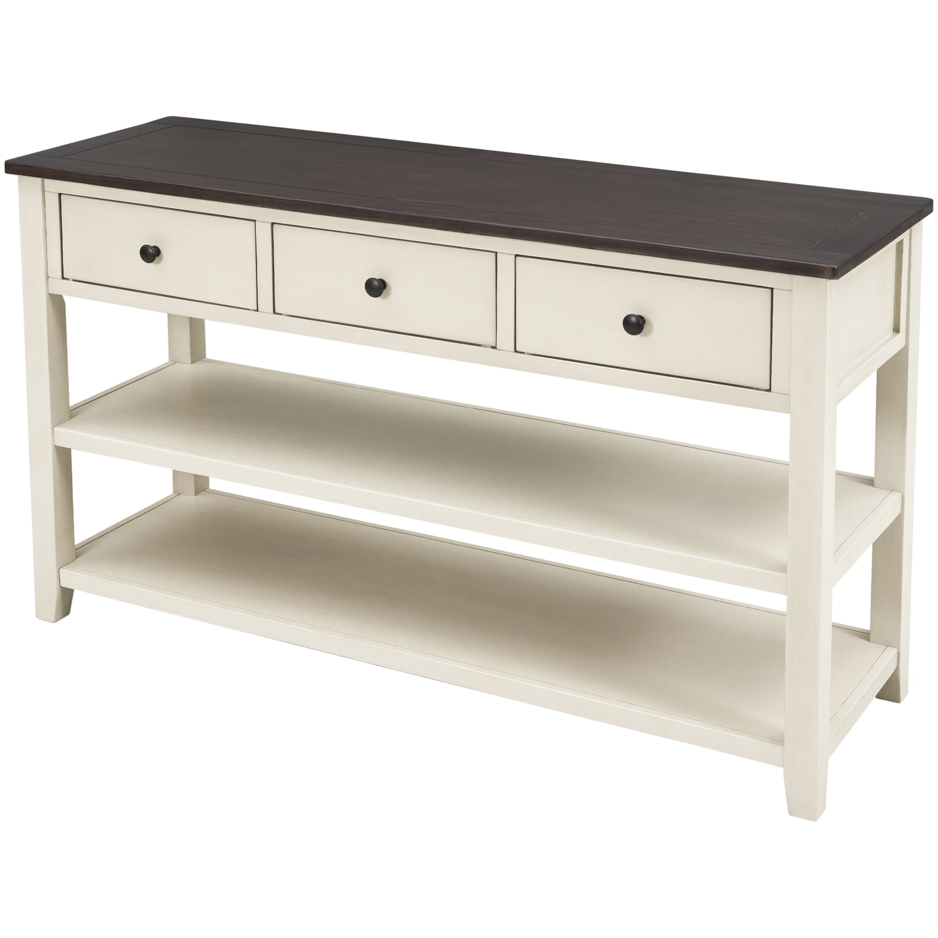 Mid-century Console Table With Handle, Pine Frame & Top, Practical ...