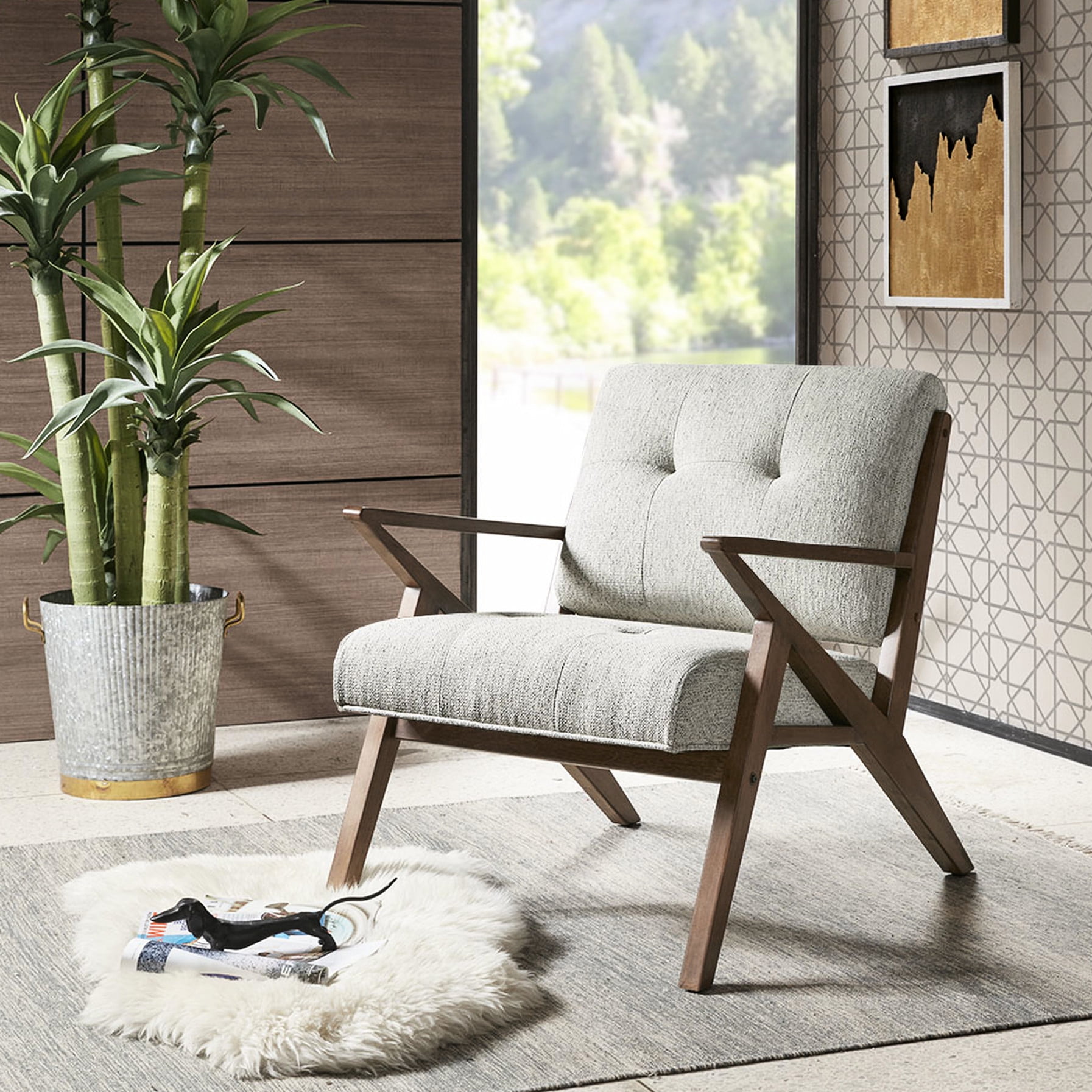 Mid-century Lounge Chair | Polyester Main Material | Assembly without ...