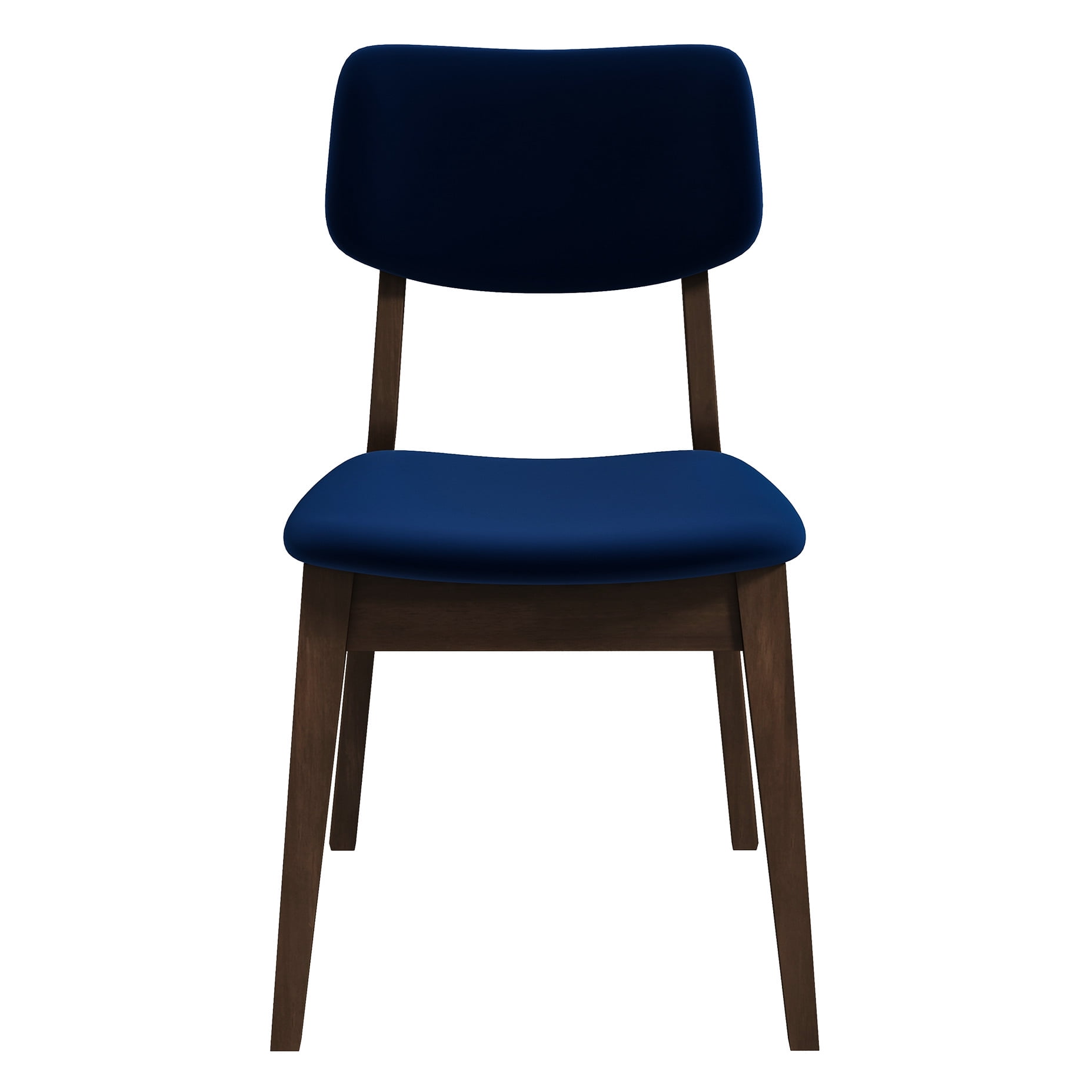 Mid-century Modern Dining Chairs (2 Pcs) - Solid Wood Frame, Velvet ...