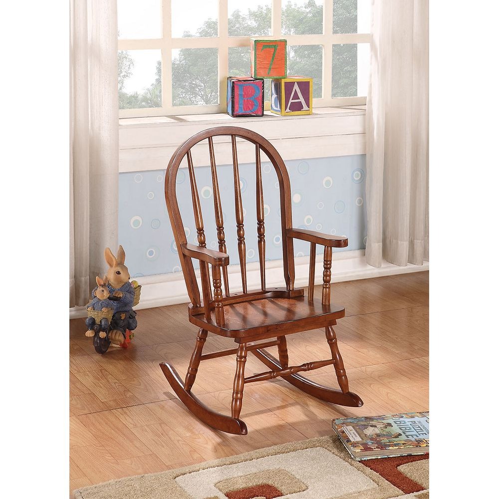 Mid-century Modern Rocking Chair With Bow Backrest,Wooden Outdoor ...