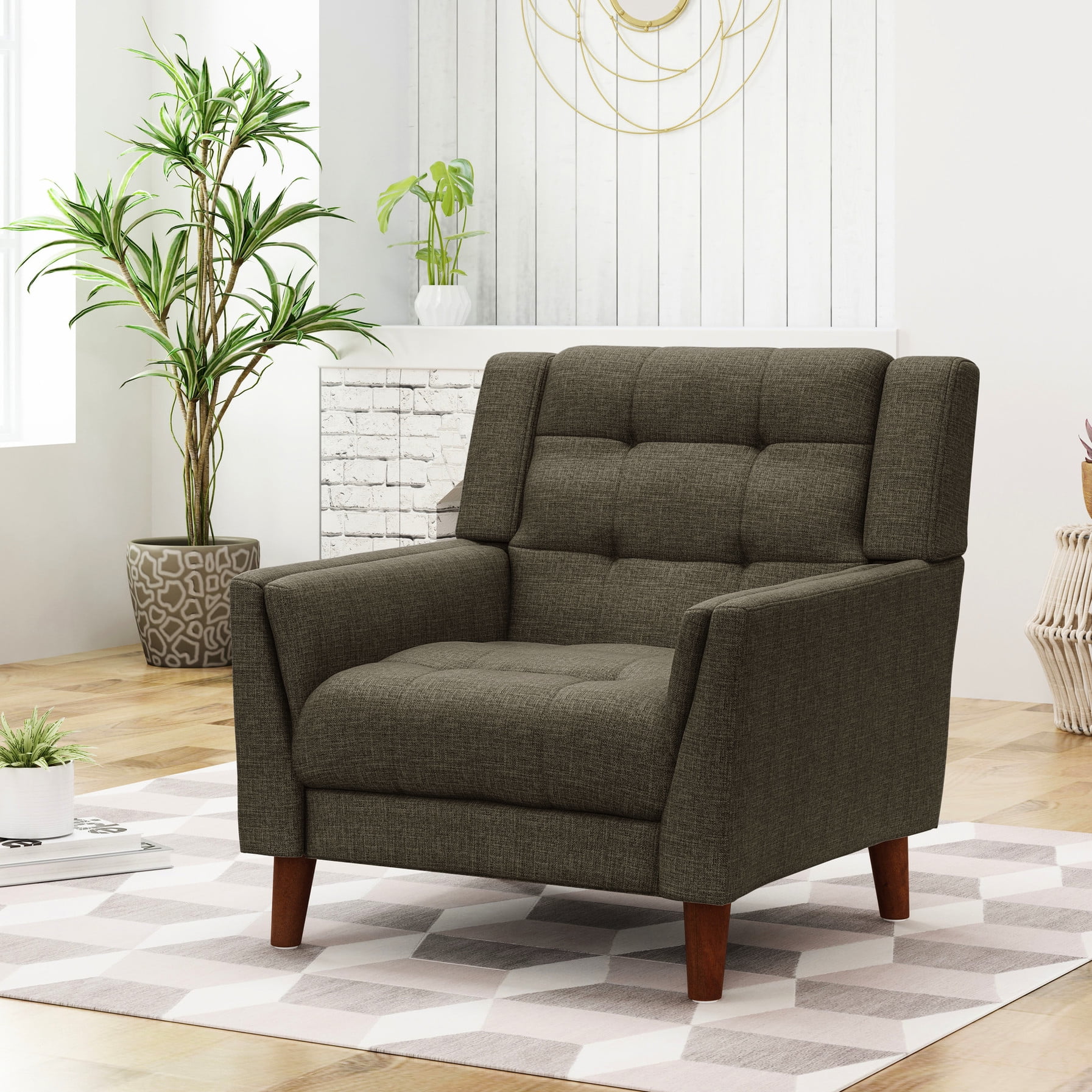 Mid - century Modern Seating | Engineered Wood Build & Comfort | Tufted ...