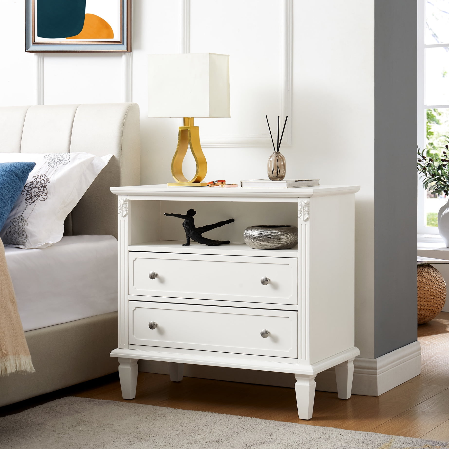 Mid - century Modern Style - Hidden Wire Space - Bedroom Nightstand ...