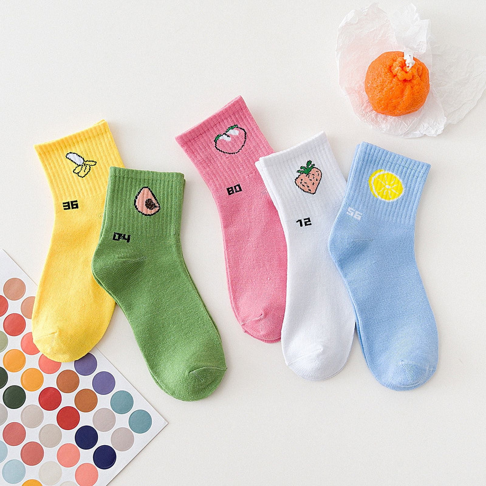 Mid-tube socks women's summer thin blue striped student girl sock trend ...