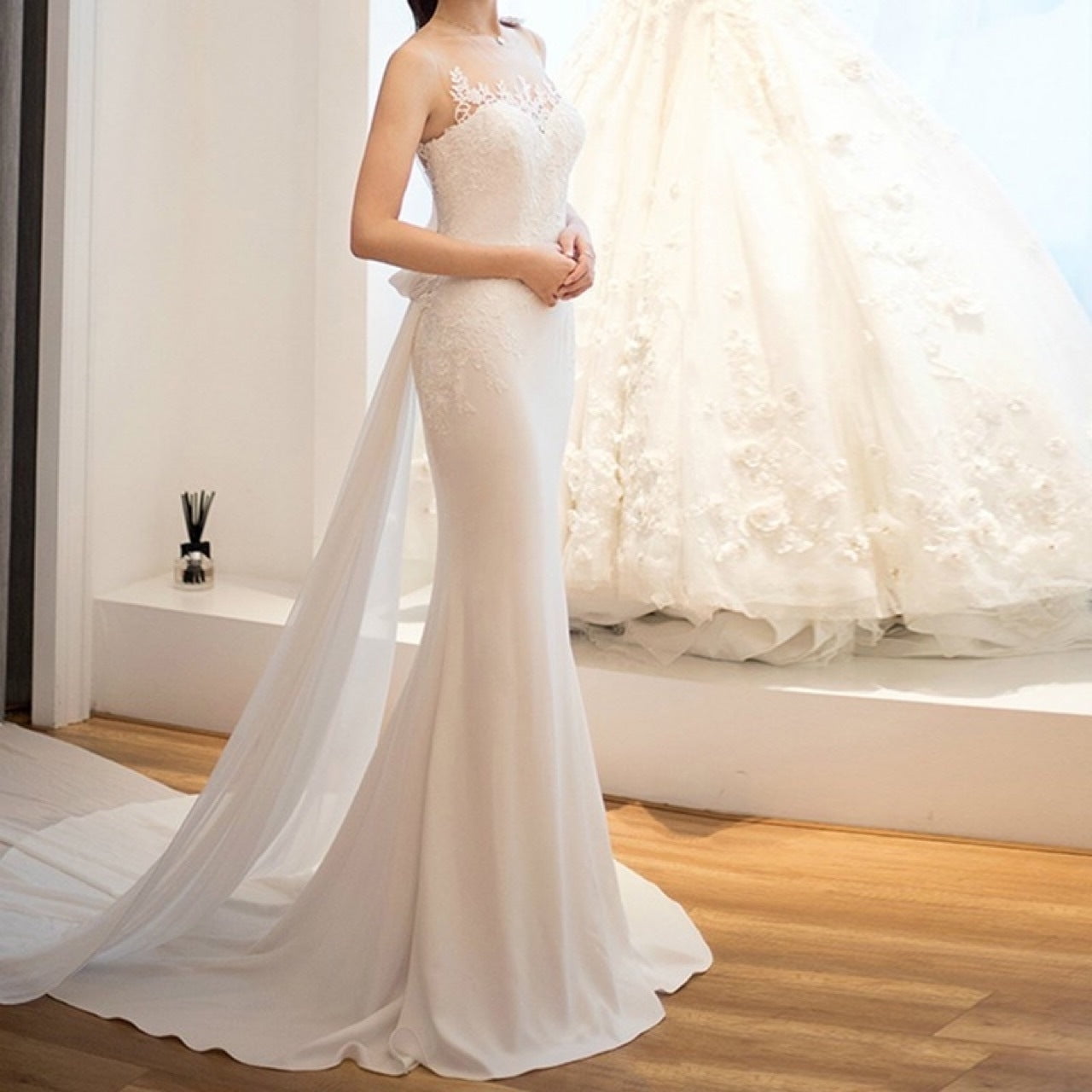 Mid-waist Dream See-through Super Fairy Light Wedding Dress - Walmart.com