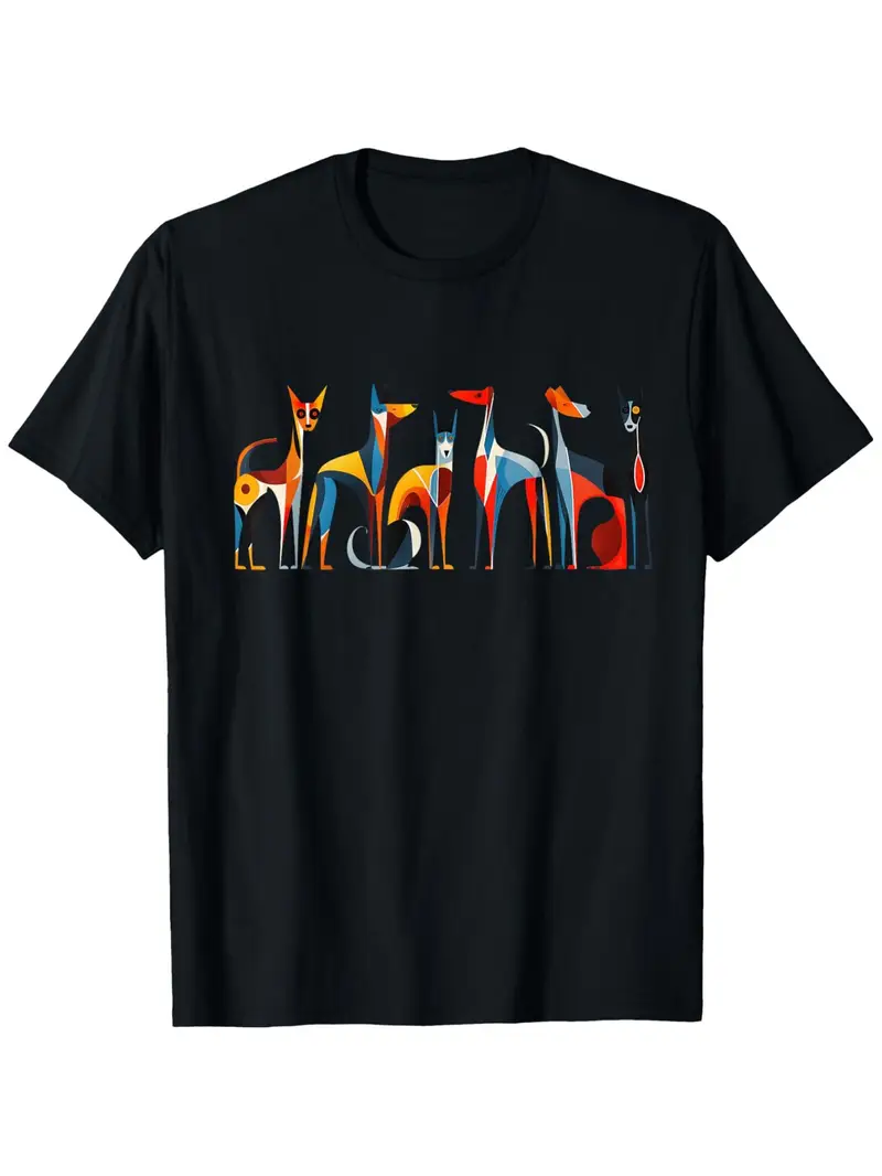 MidCentury Modern Dogs Graphic T-Shirt for Men - 100% Cotton Relaxed ...