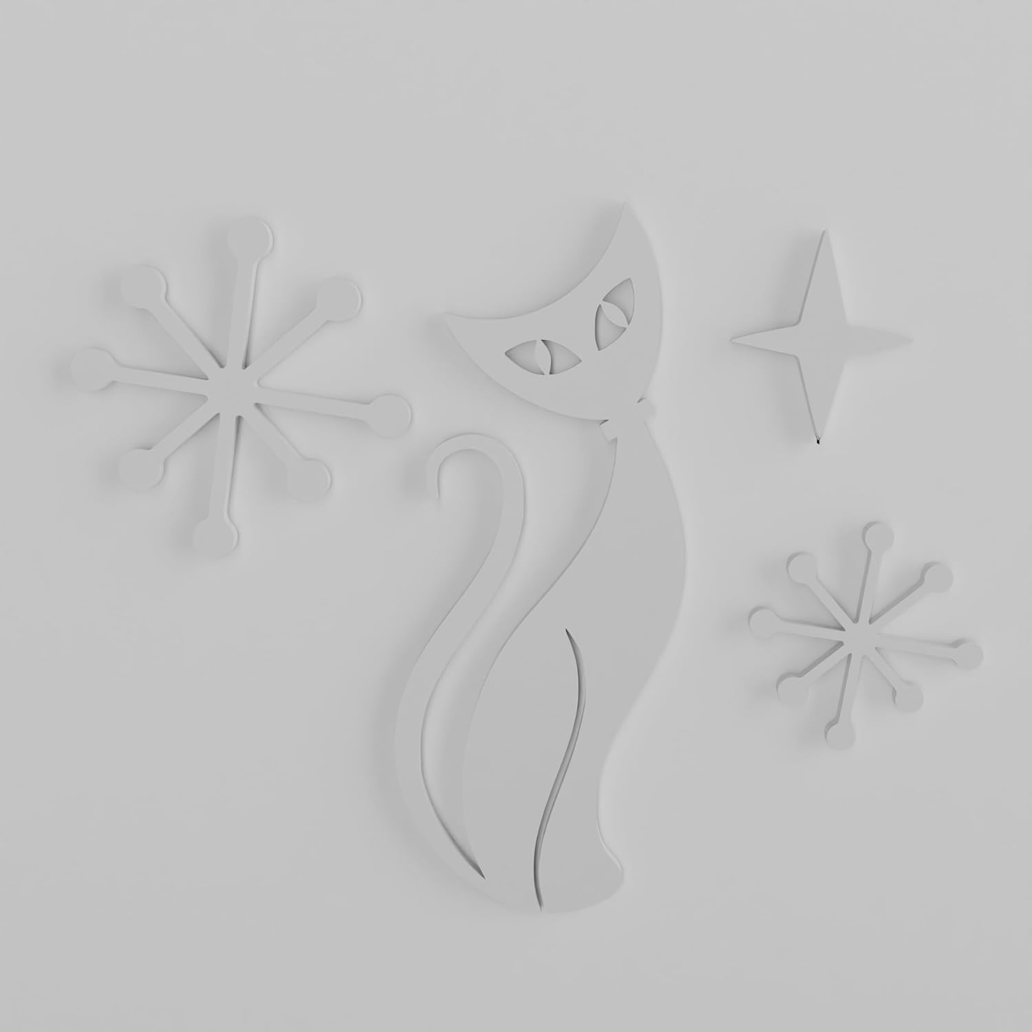 MidCentury Modern Vintage Style Atomic Cats & Star Bursts Wall Art ...