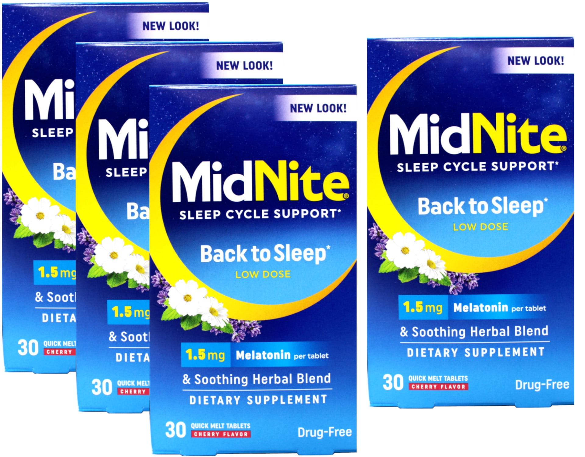 MidNite Sleep Cycle Support, 1.5 mg Low Dose Melatonin, Cherry Flavor ...