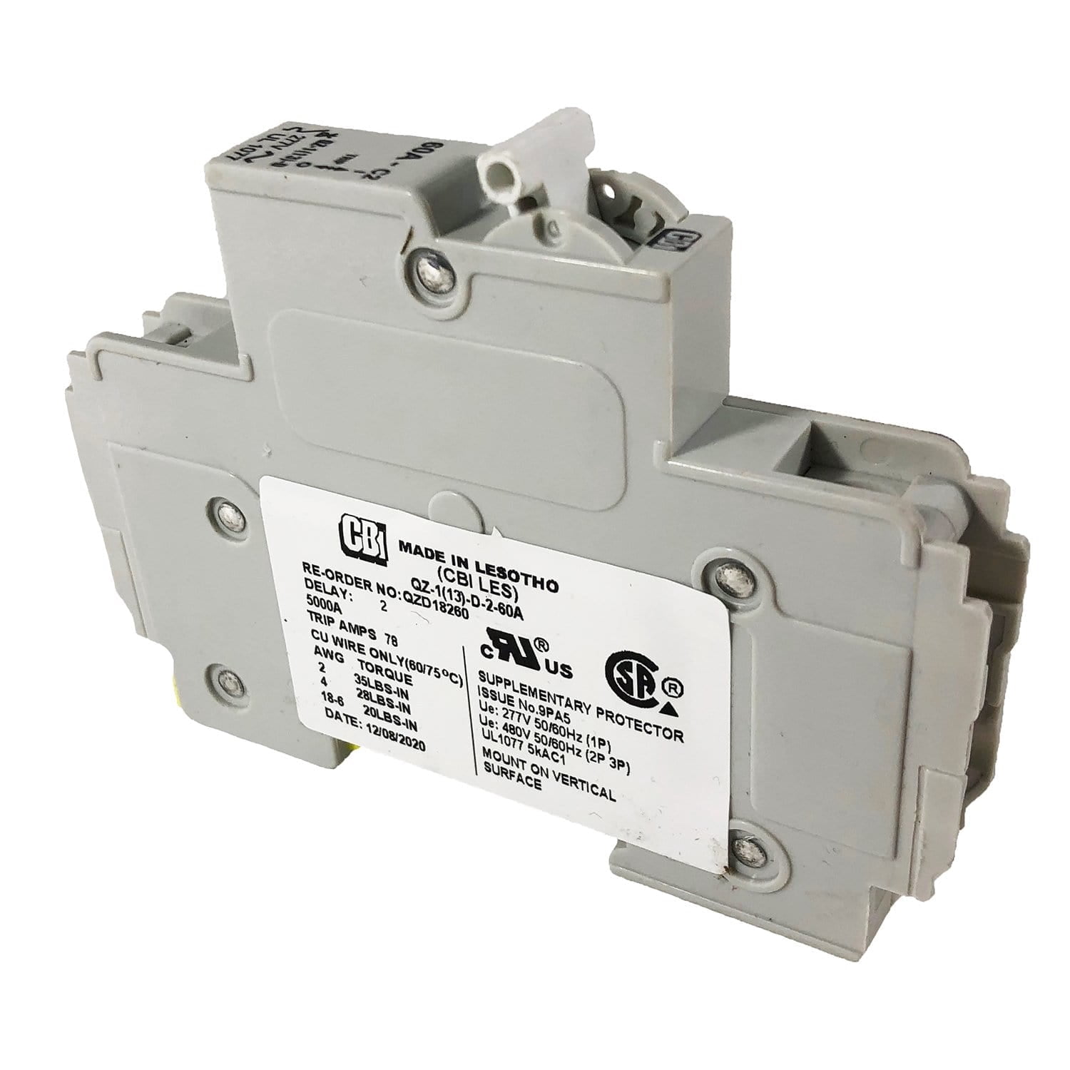 MidNite Solar MNEAC60QZD - 60 Amp 277 VAC Din Rail Mount Circuit ...