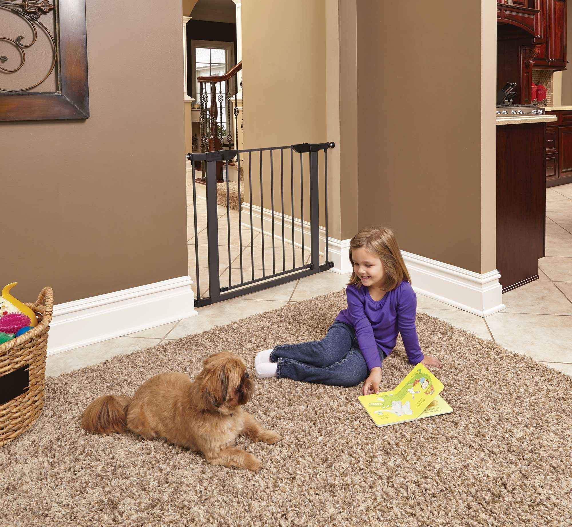 MidWest Homes for Pets 29 Inches Tall Walk-Though Steel Pet Gate ...