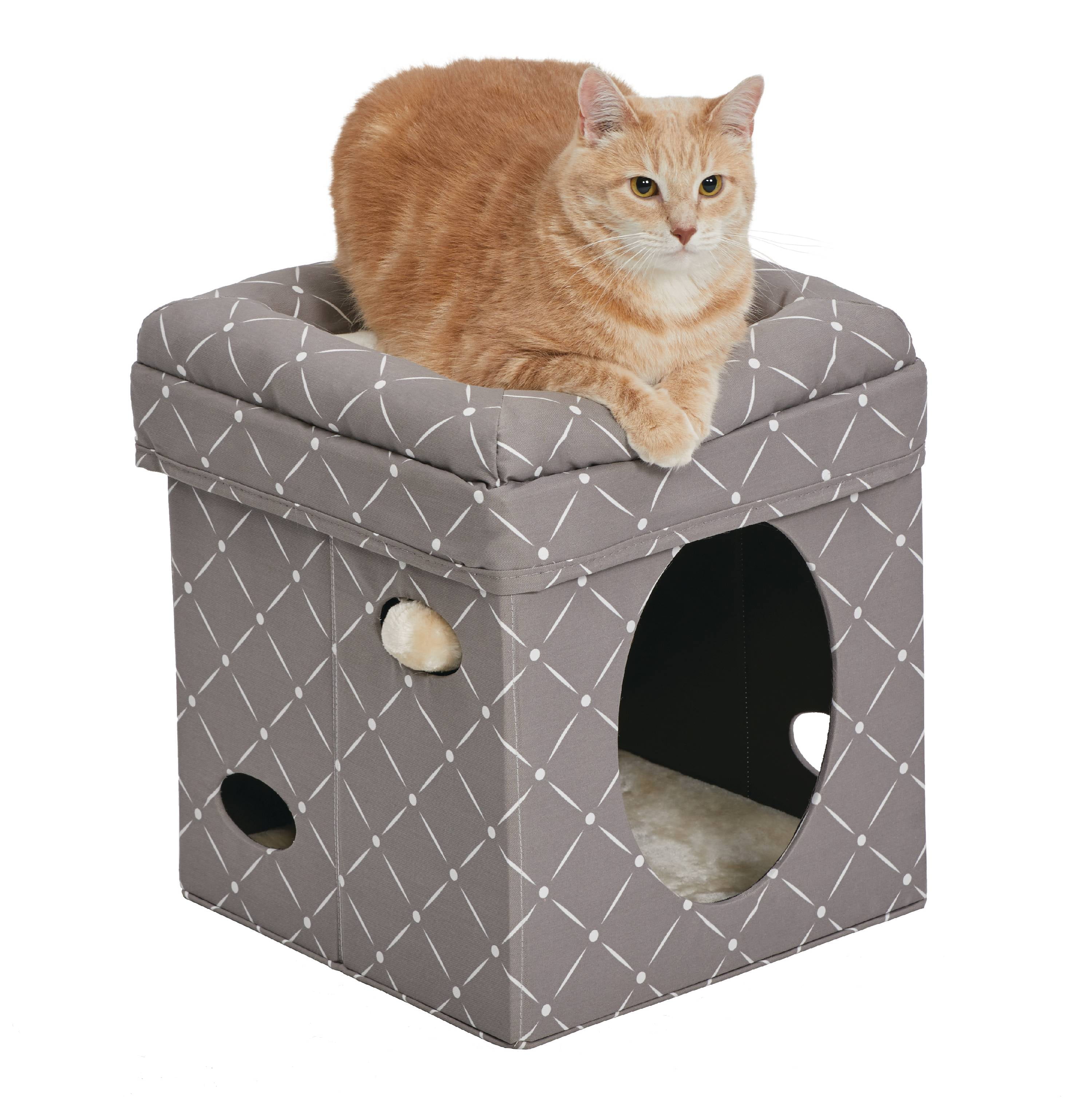 MidWest Homes for Pets Curious Cat Cube, Foldable Cat Cube for at Home ...
