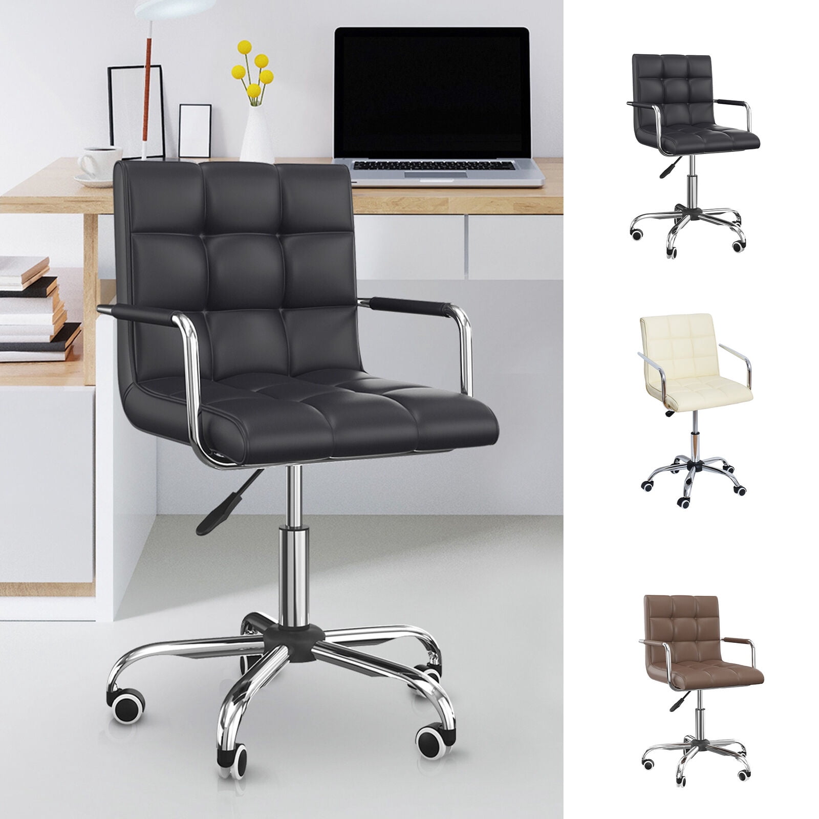 Midback Executive Modern Office Chair Computer Desk Task PU Leather ...