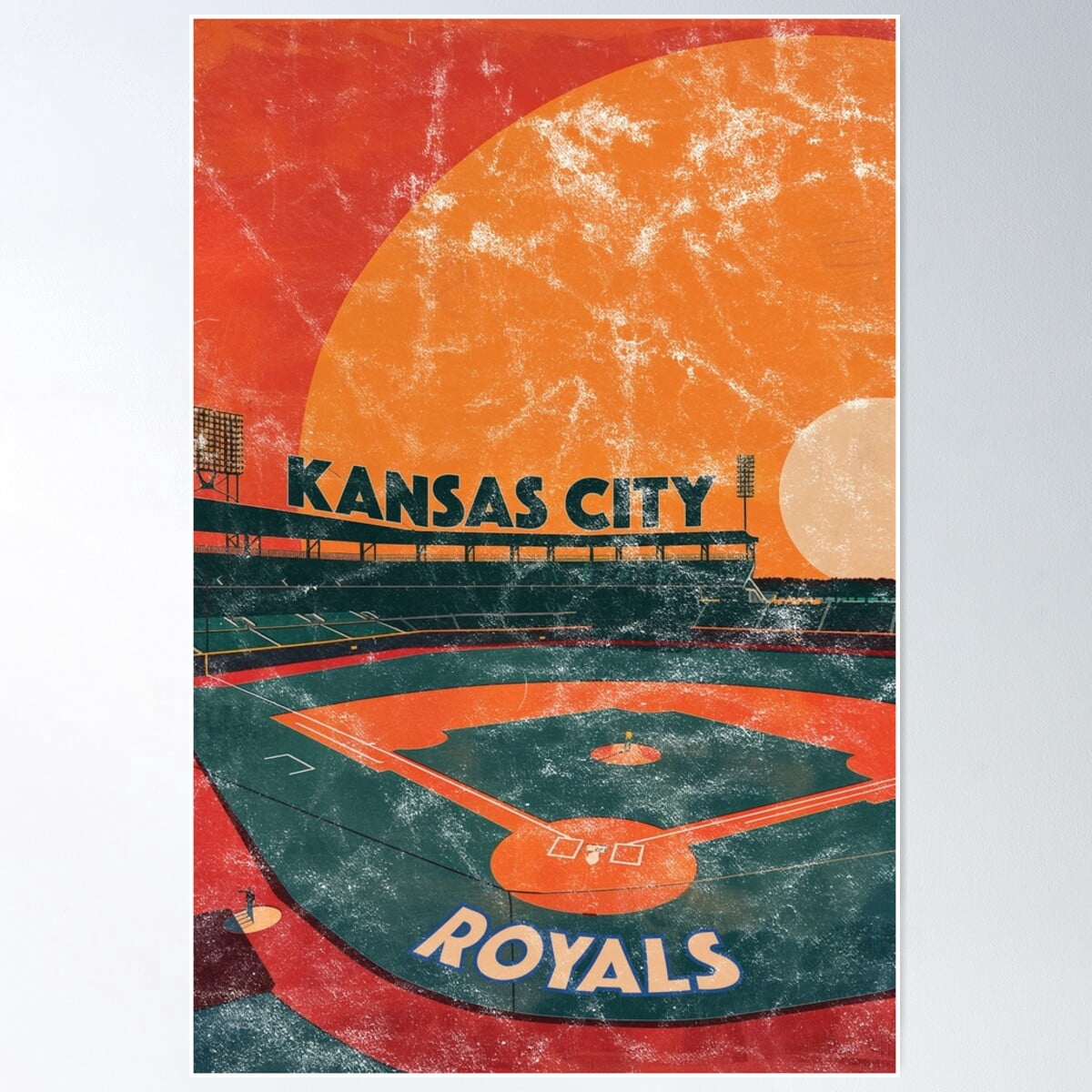 Midcentury Kansas City Royals Stadium Poster Wall Art, Modern Wall ...