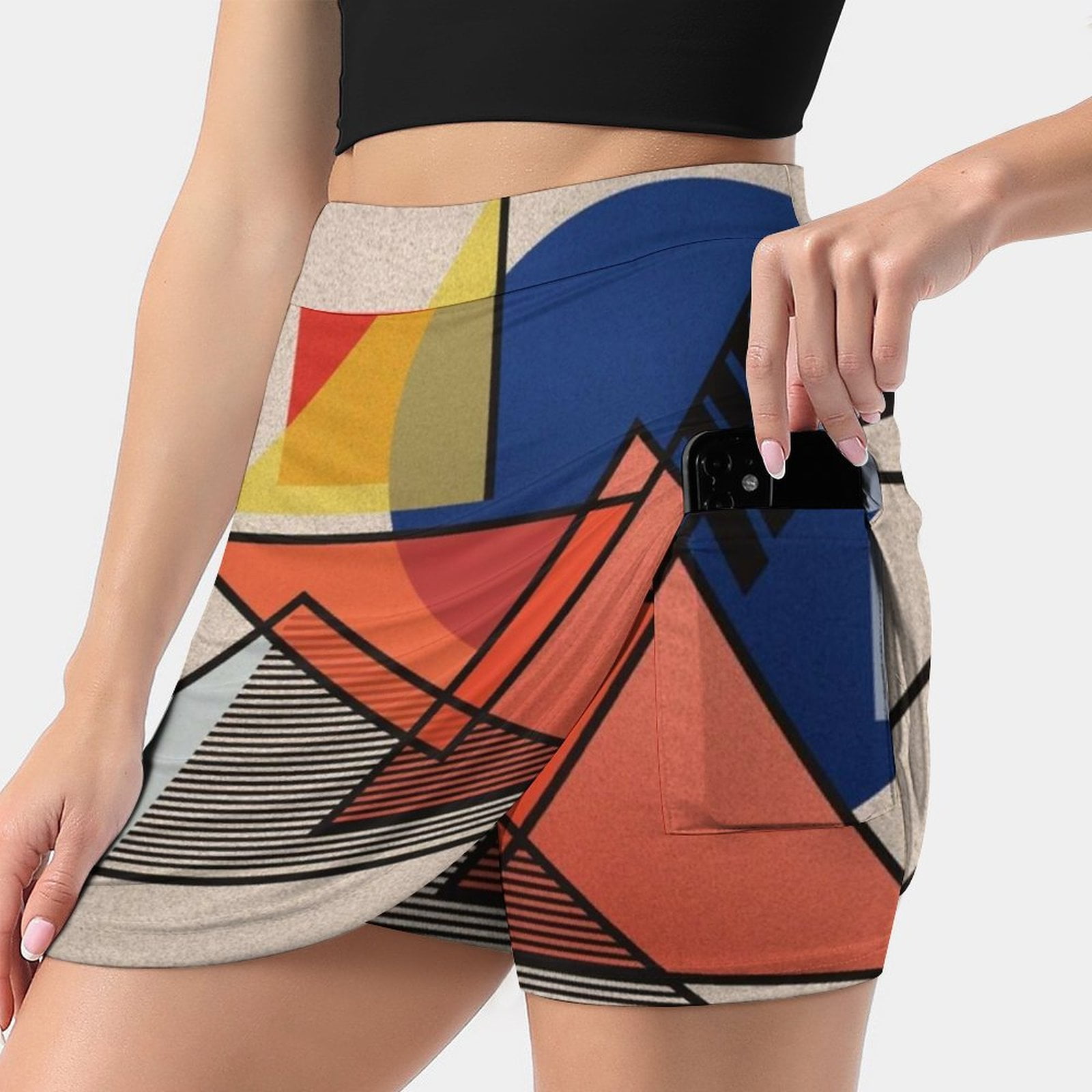 Midcentury Modern Abstraction Skirts Woman Fashion Pant Skirt Mini Skirts Office Short Skirt ...