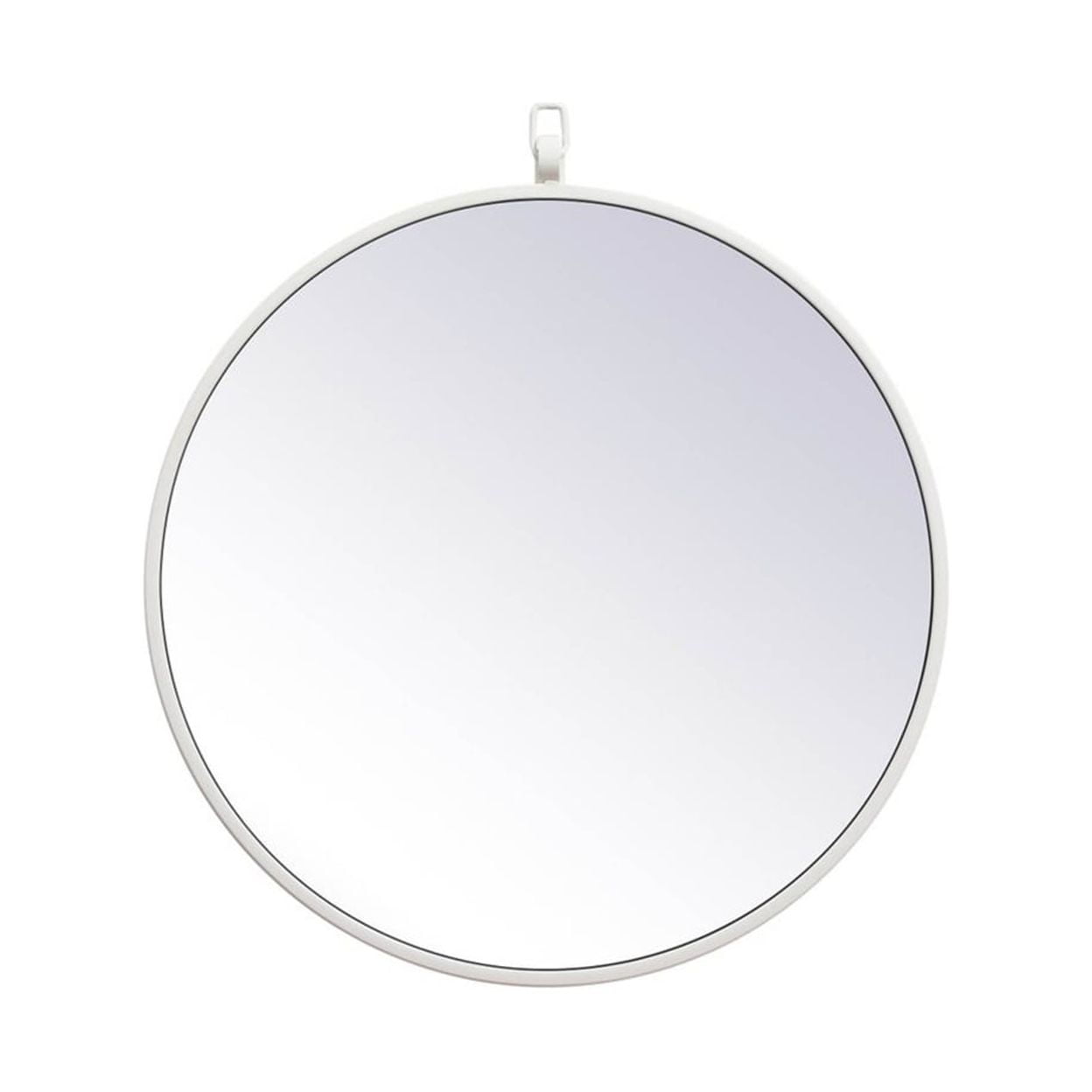 Midcentury Modern Metal Frame Round Mirror With Decorative Hook 18" In ...