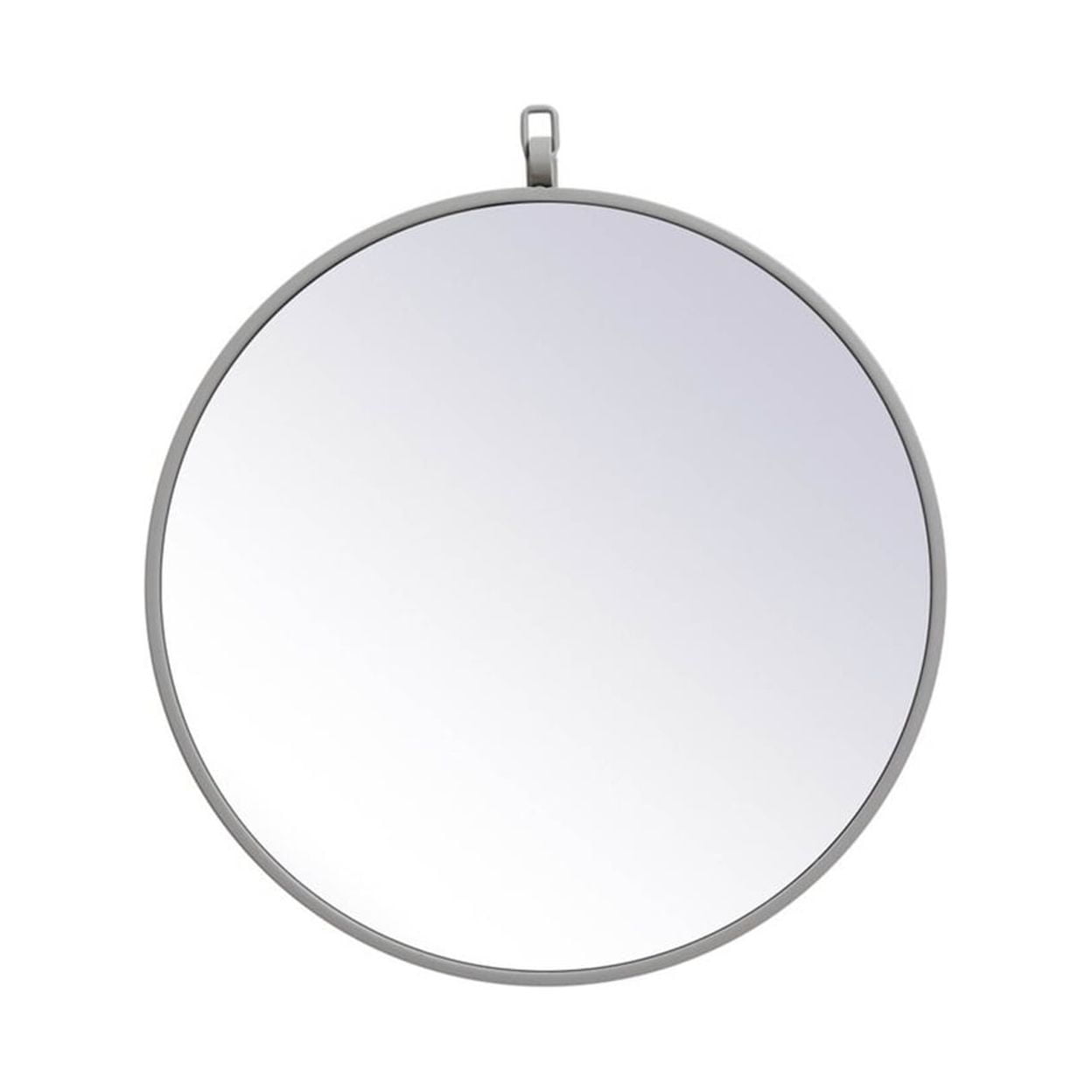 Midcentury Modern Metal Round Frame Mirror With Decorative Hook 18 ...