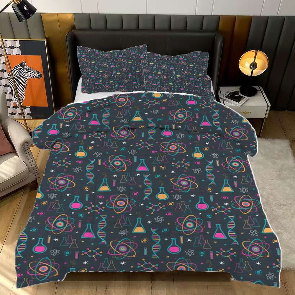 Midcentury Modern Science Comforter Set Twin Size Bedding Set For Travl ...