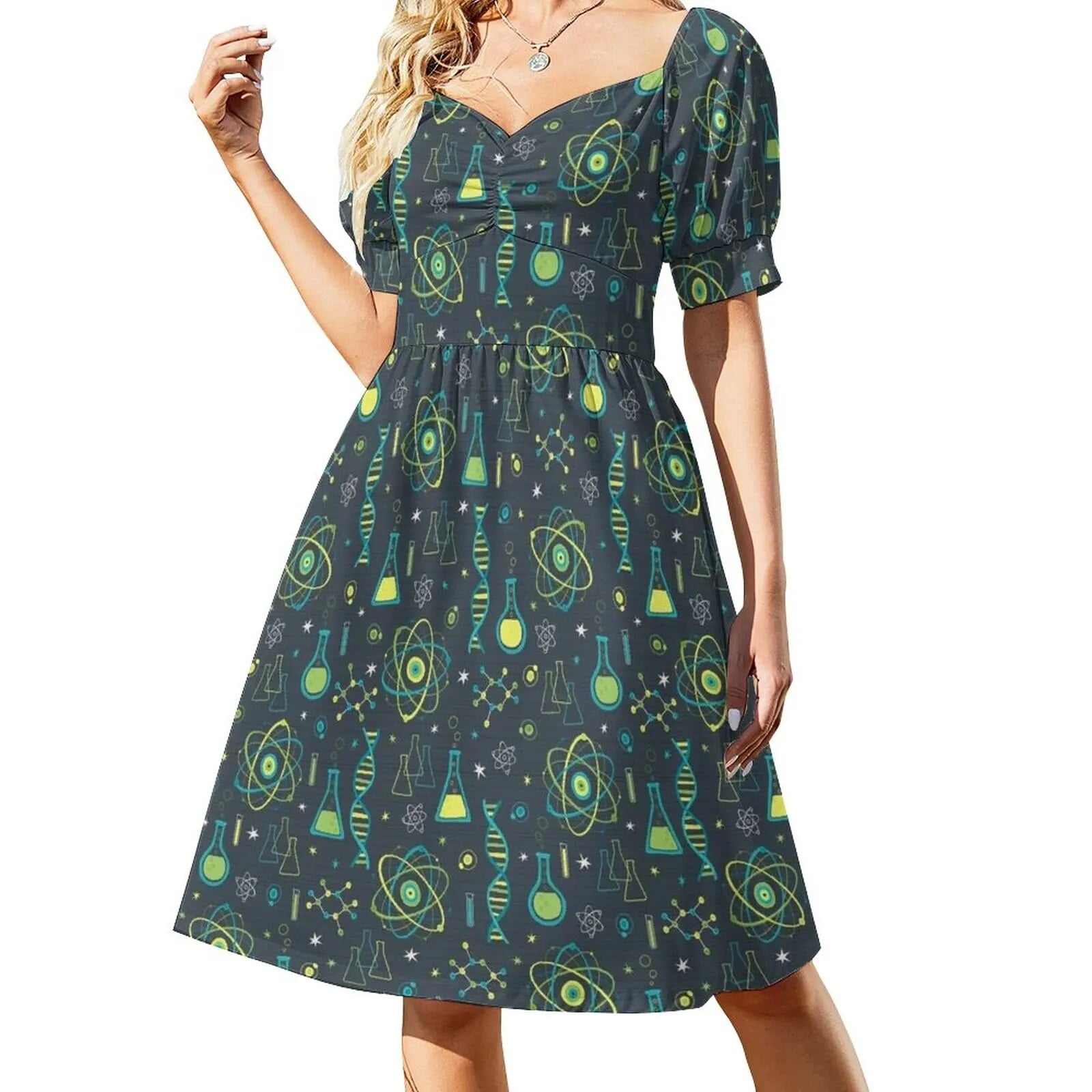 Midcentury Modern Science Dress women's clothing korea stylish Long ...