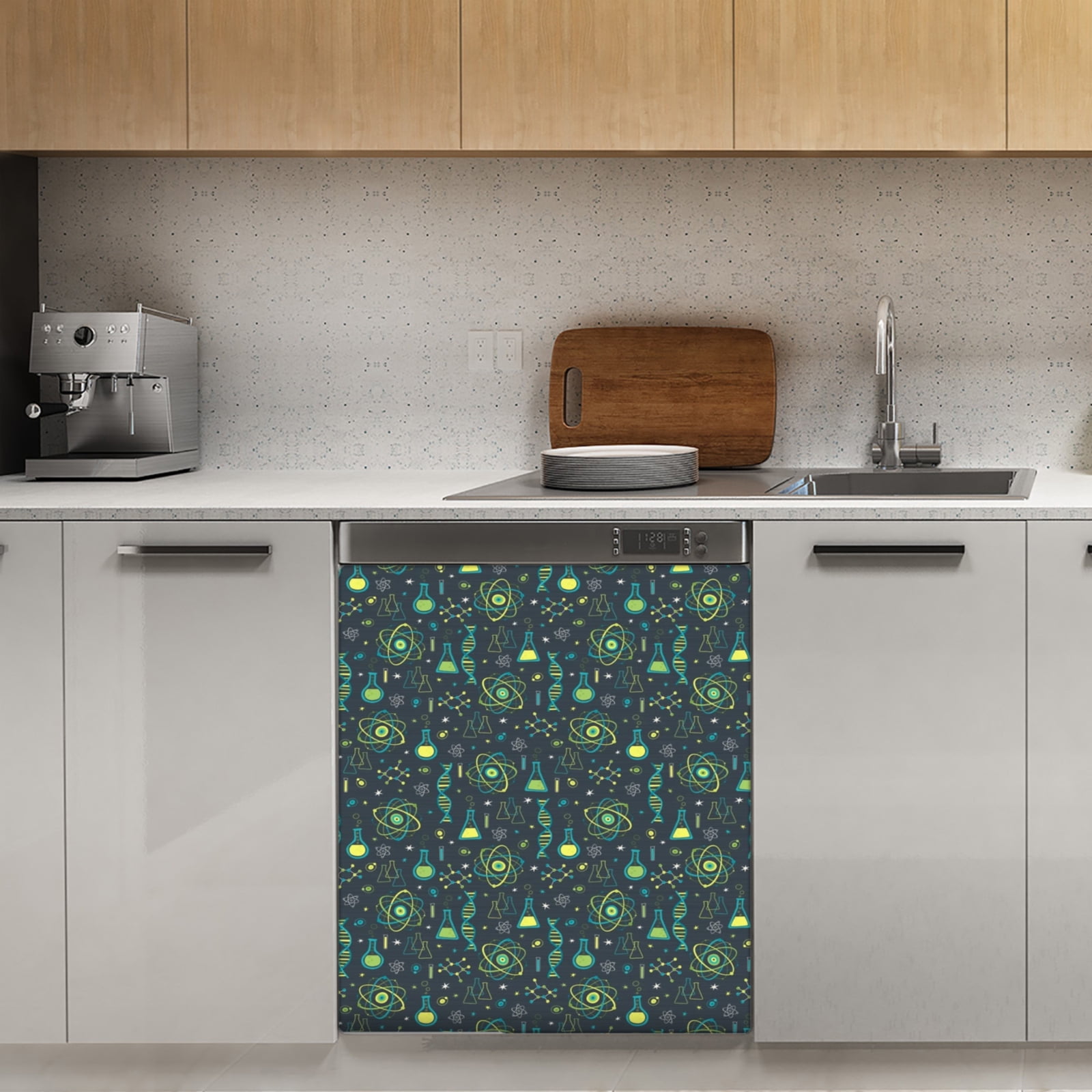 Midcentury Modern Science Yellow Dishwasher Magnet Cover Decorative ...