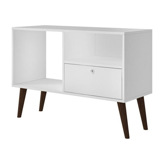 Bromma 35-Inch TV Stand with 1 Drawer and 2 Shelves in White - Walmart.com