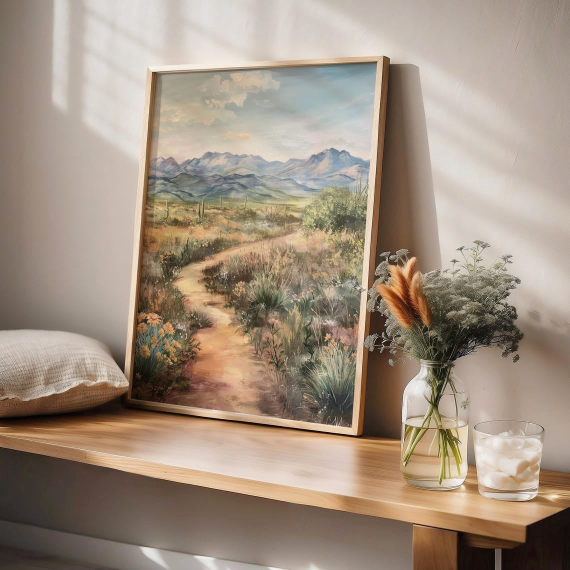 Midcentury Modern Western Landscape Colorful Retro Home Decor Rustic ...