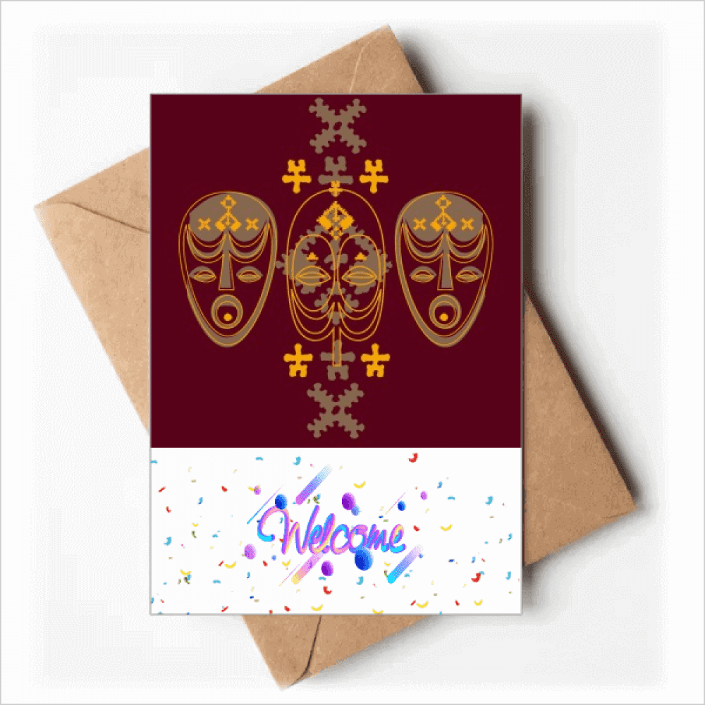 Middle Ages Red Head Pattern Welcome Back Greeting Cards Envelopes ...