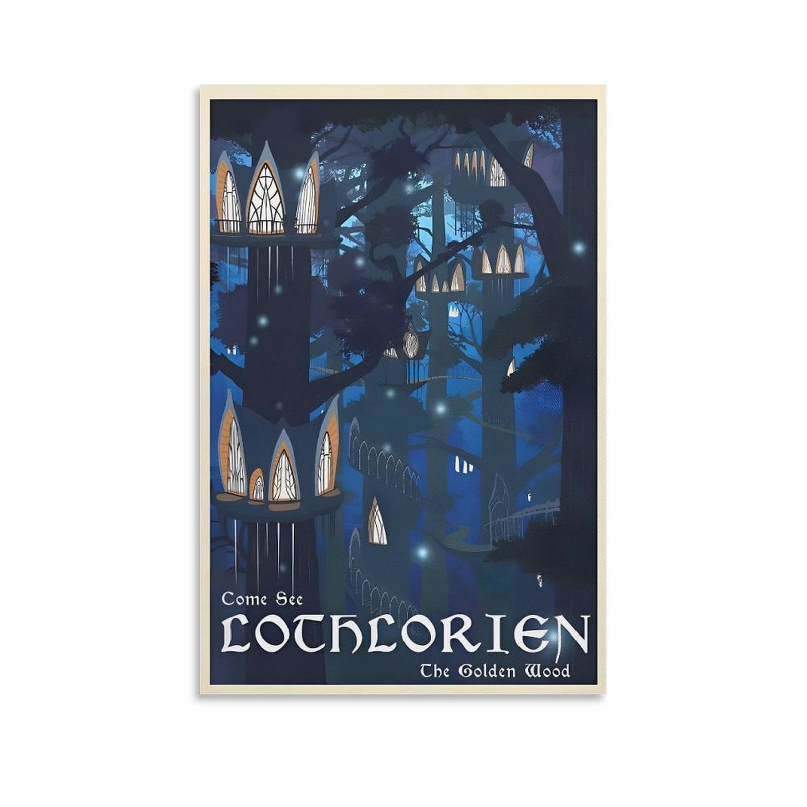 Middle Earth Lord of The Rings Vintage Travel Poster-Lothlorien 1 ...