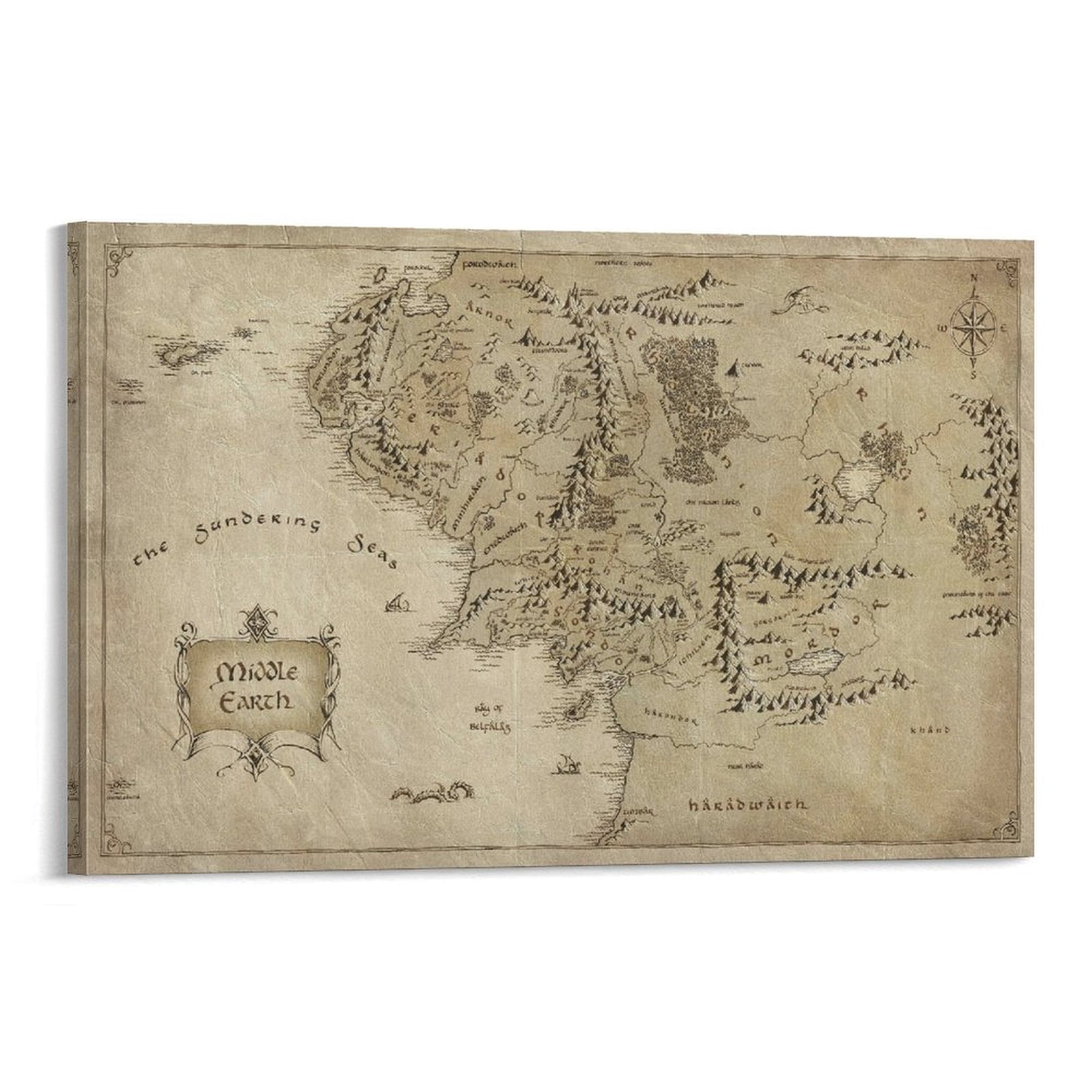 Middle Earth Map Lord of The Rings Poster (12) Posters Wall Art ...