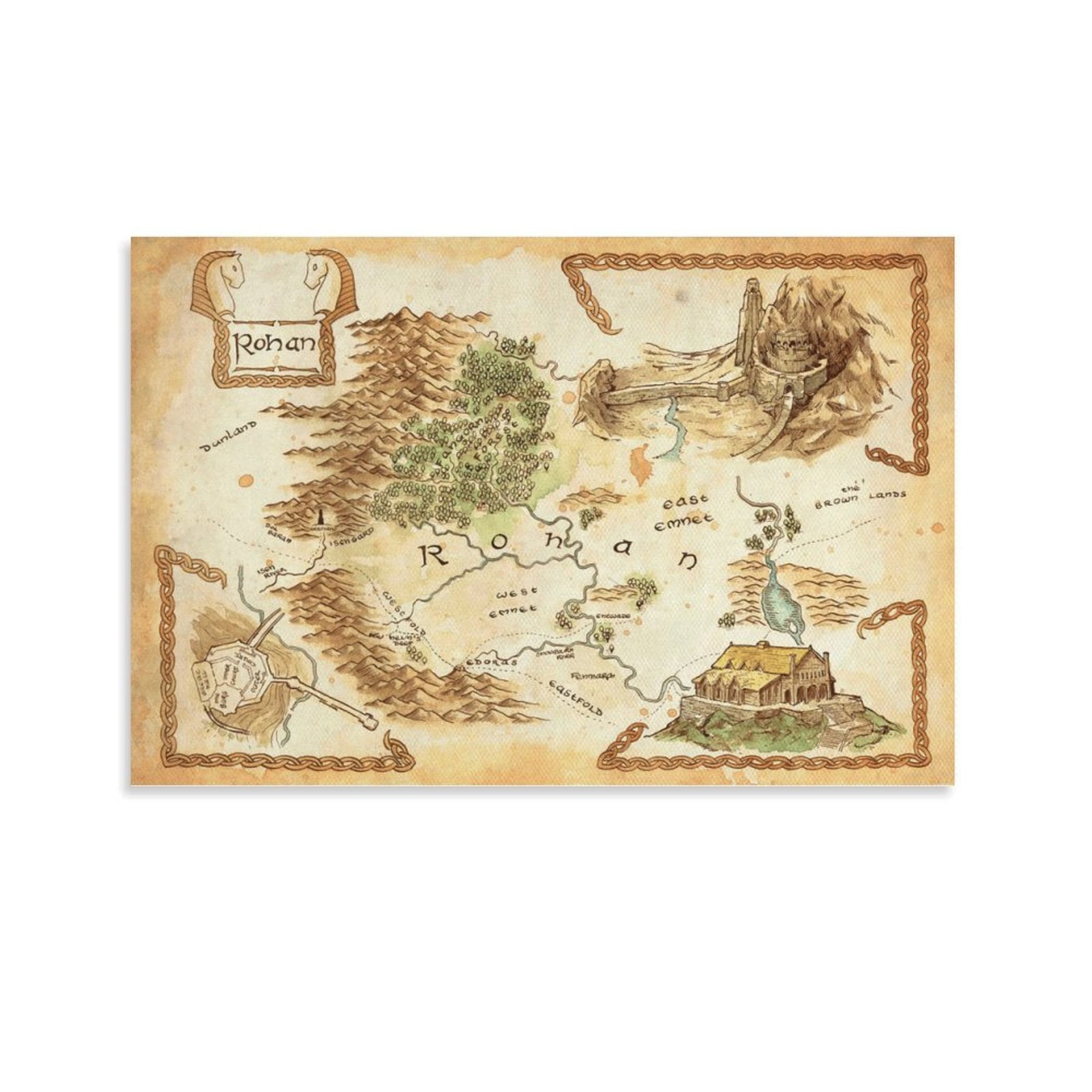 Middle Earth Map Lord of The Rings Poster (27) Gifts Canvas Painting ...