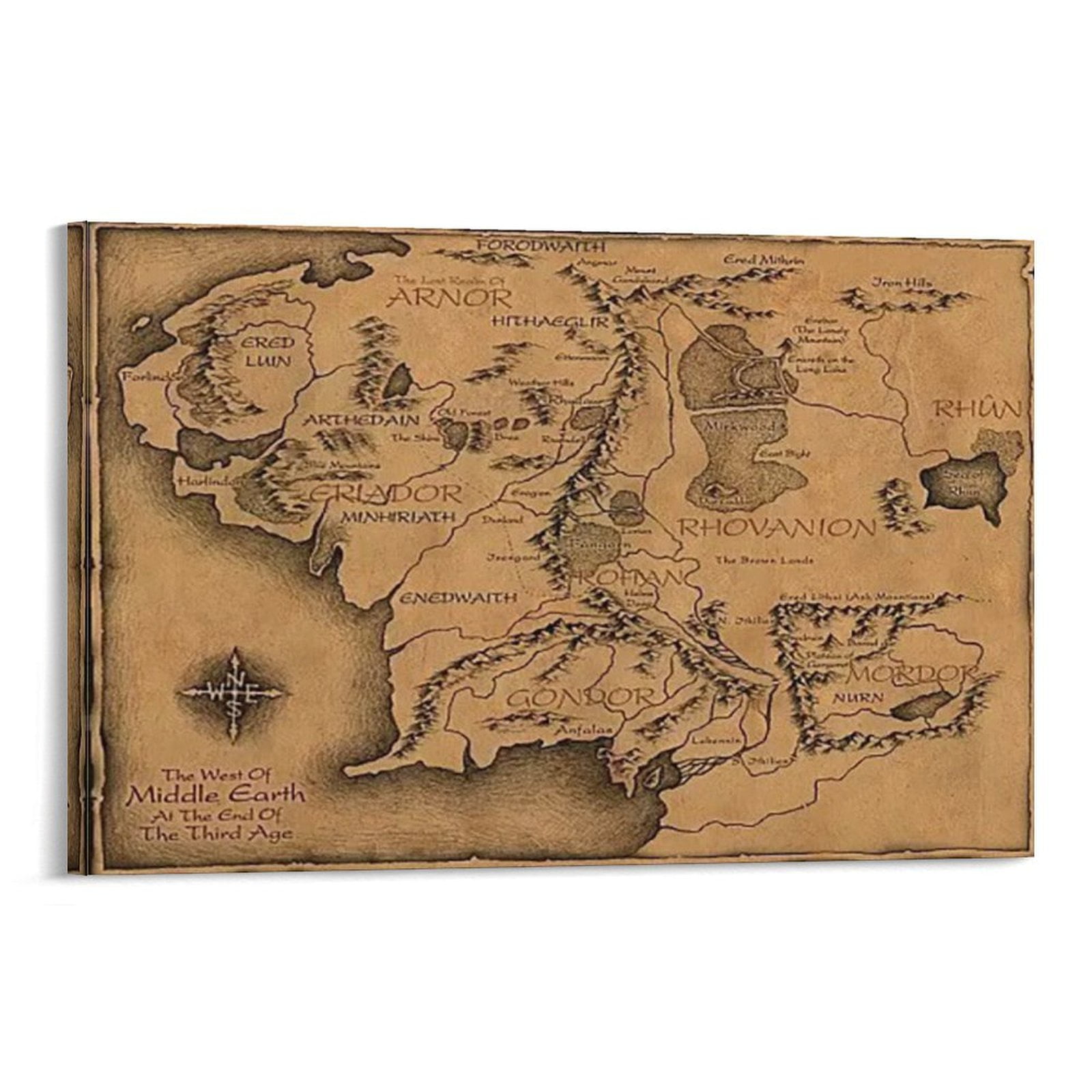 Middle Earth Map Lord of The Rings Poster (3) Poster Decorative ...