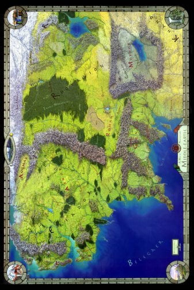 Middle Earth Map Poster 27Inx40In for any room 27x40 Multi-Color Square ...