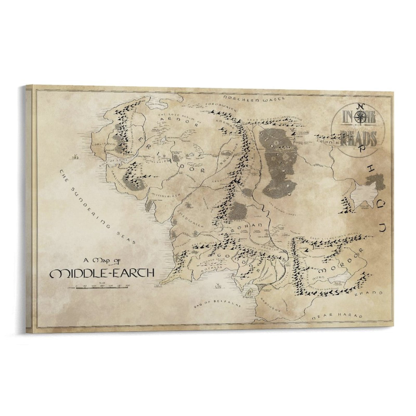 Middle Earth Map Posters Art Print Wall Photo Paint Poster Hanging ...