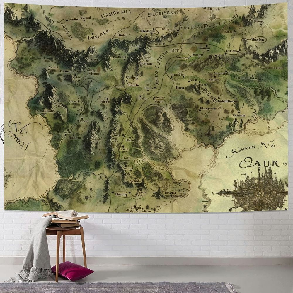 Middle Earth Map Tapestry Wall Hanging Home Decoration for Bedroom ...