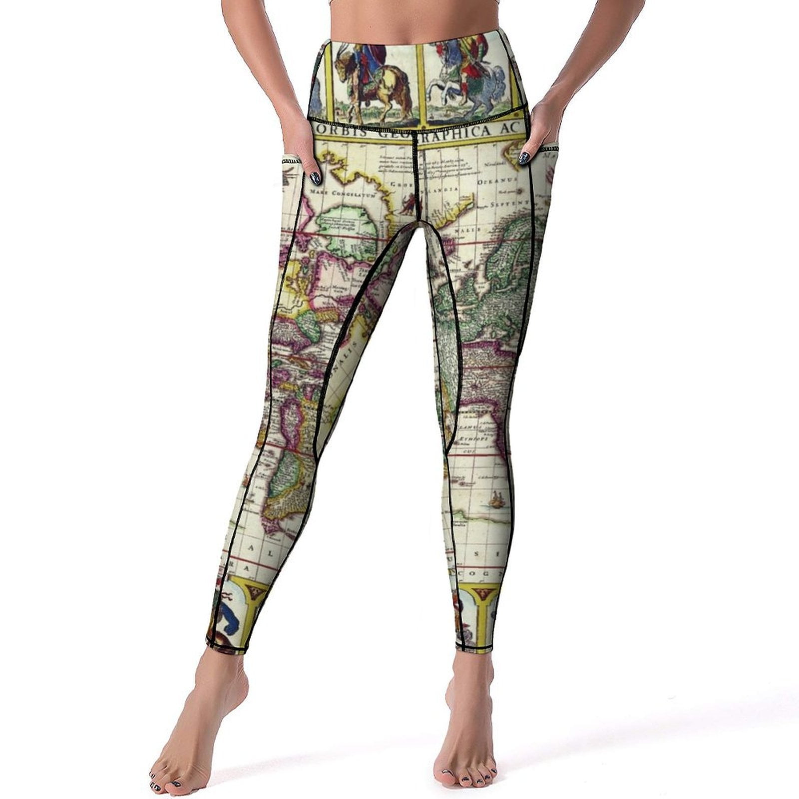 Middle Earth Map Yoga Pants World Maps Print Leggings Sexy Push Up ...