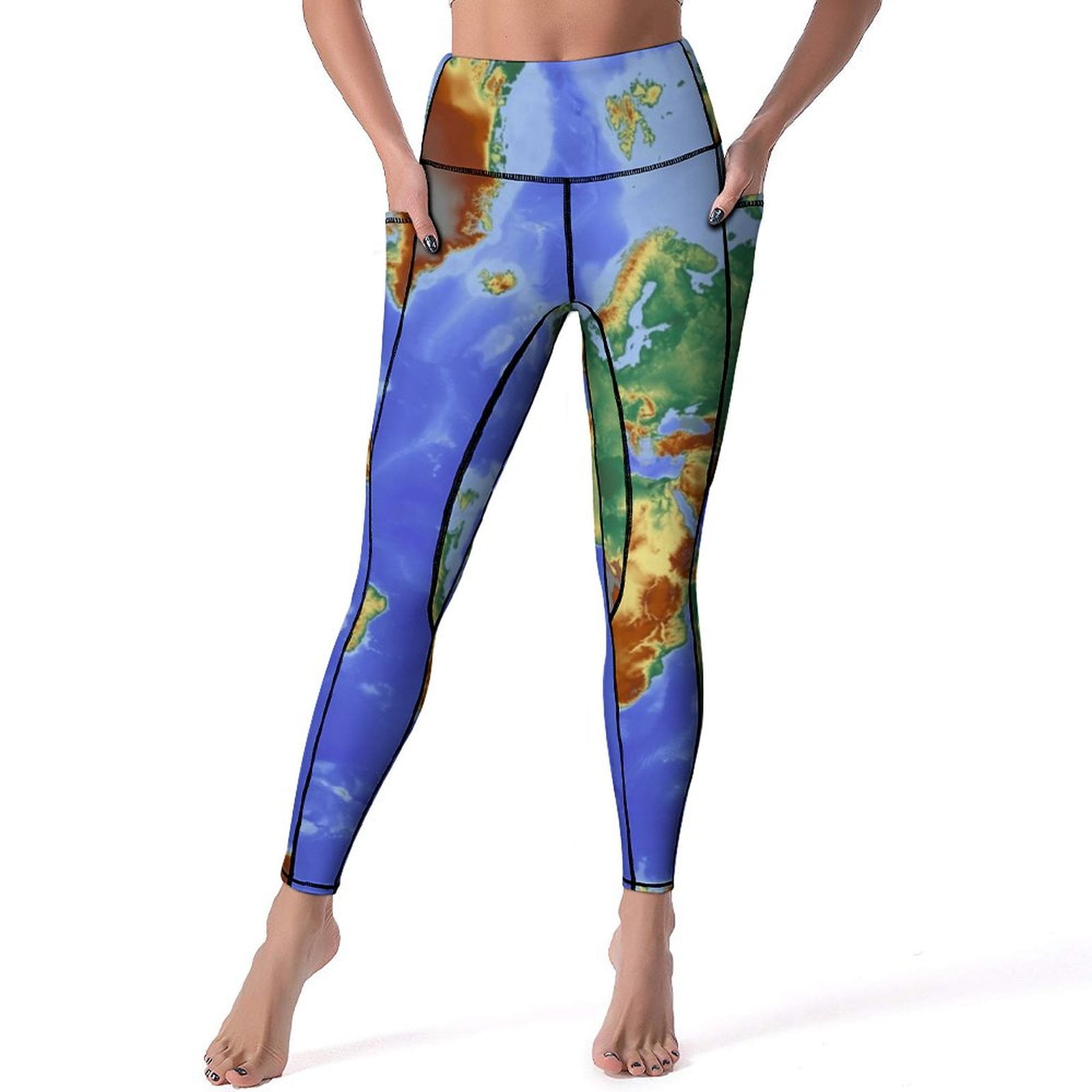 Middle Earth Map Yoga Pants World Maps Print Leggings Sexy Push Up ...
