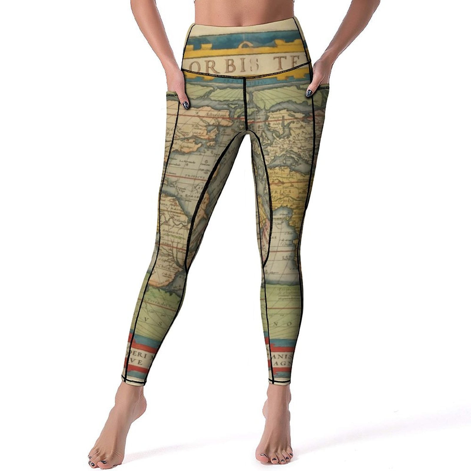 Middle Earth Map Yoga Pants World Maps Print Leggings Sexy Push Up ...